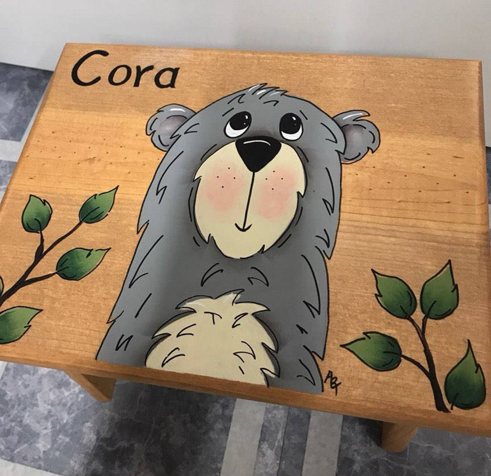 Step Stool, Bear Step Stool, Personalized Step Stool, Bear Stool, Kids ...