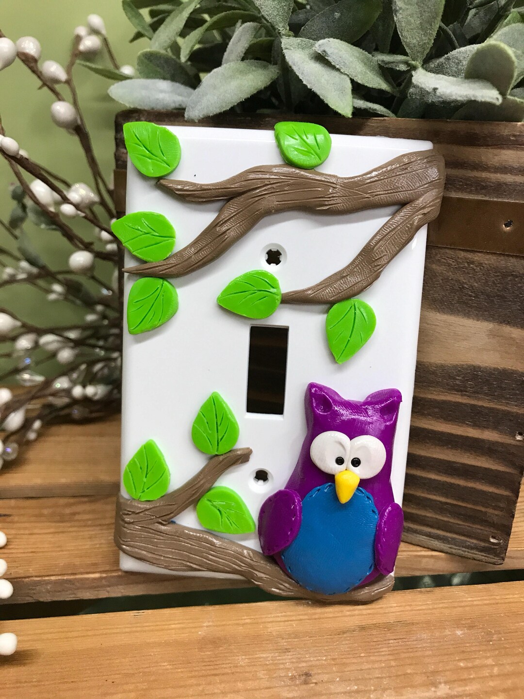 Owl Switch Plate Cover Single Switch Plate Owl Decor Owl - Etsy