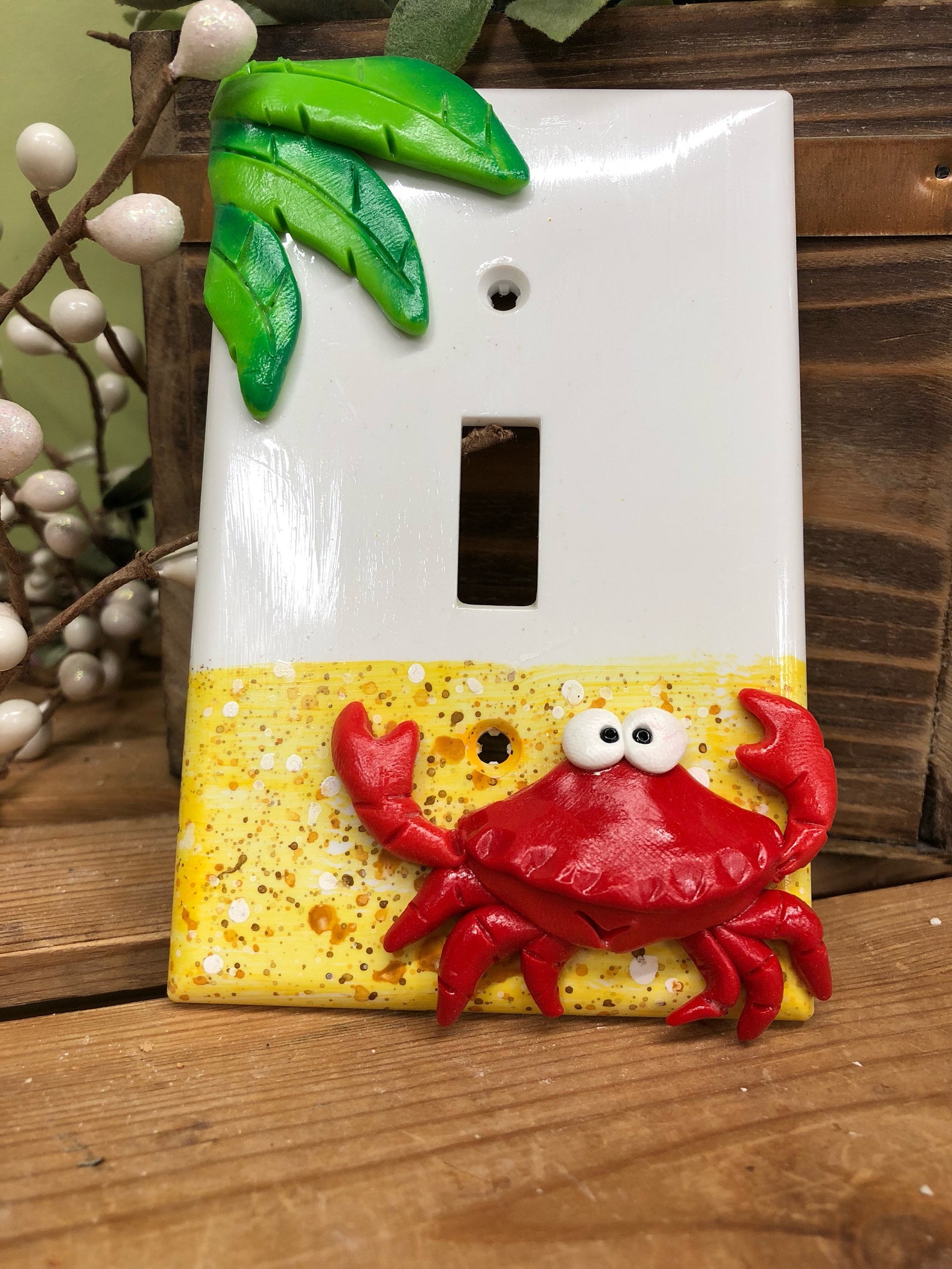 Crab Switch Plate Cover Single Switch Plate Nautical Decor | Etsy