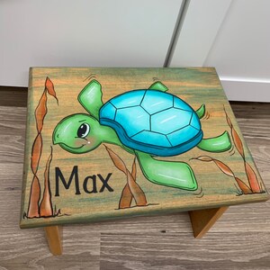 Sea Turtle Step Stool, Personalized Step Stool, Kids Stool, Turtle ...