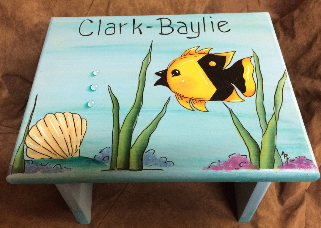 Fish Children's Step Stool, Kids Aquatic Bathroom Step Stool ...