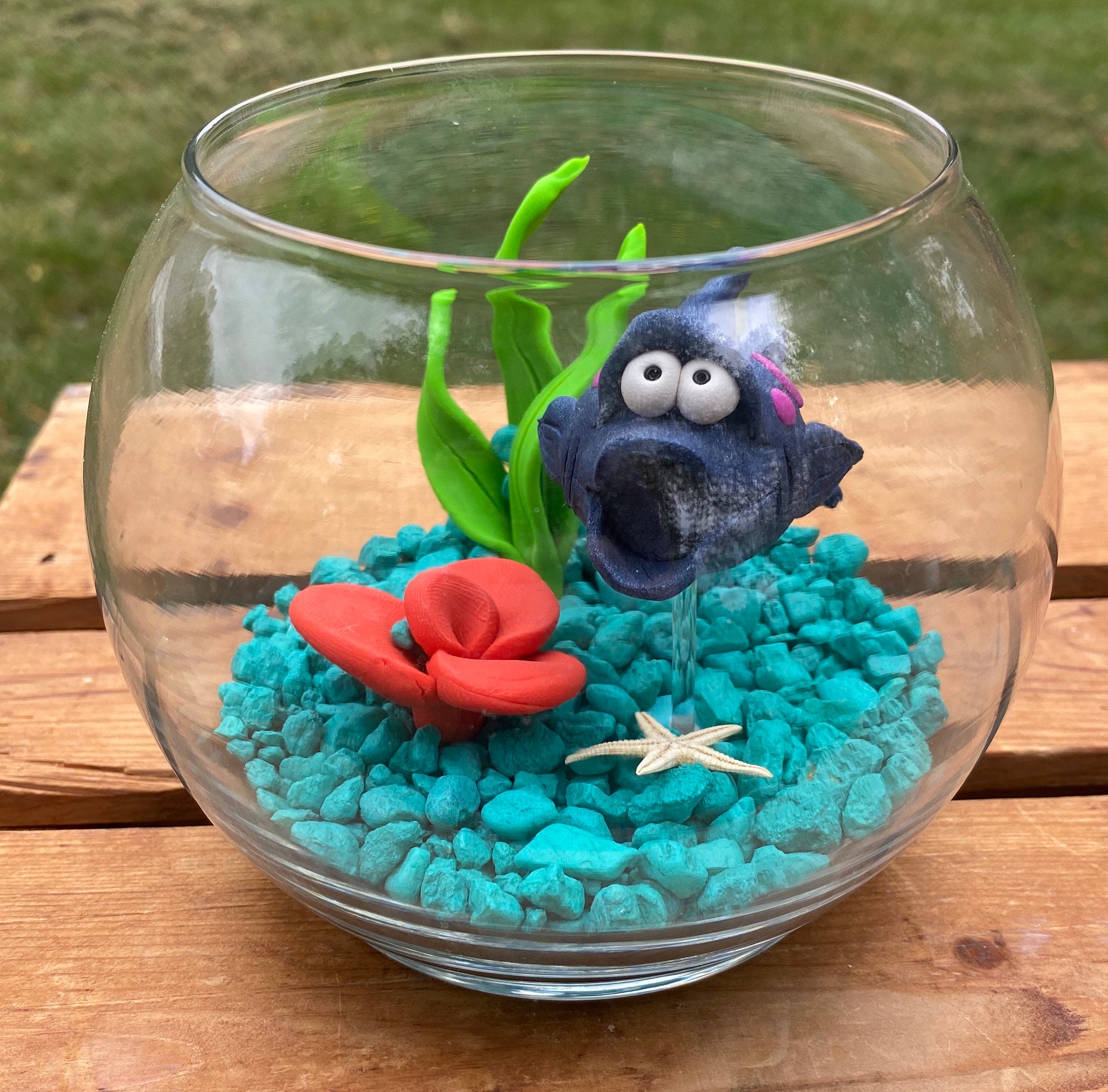 Fish Bowl Aquarium Small Fish Bowl Pet Fish Clay Fish | Etsy