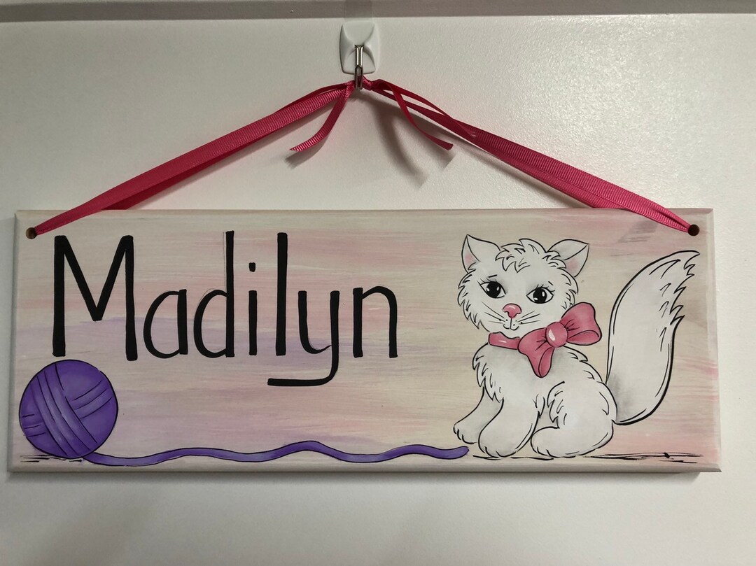 Wooden Name Sign - Custom Name Sign - Hand Painted Name Sign - Nursery ...