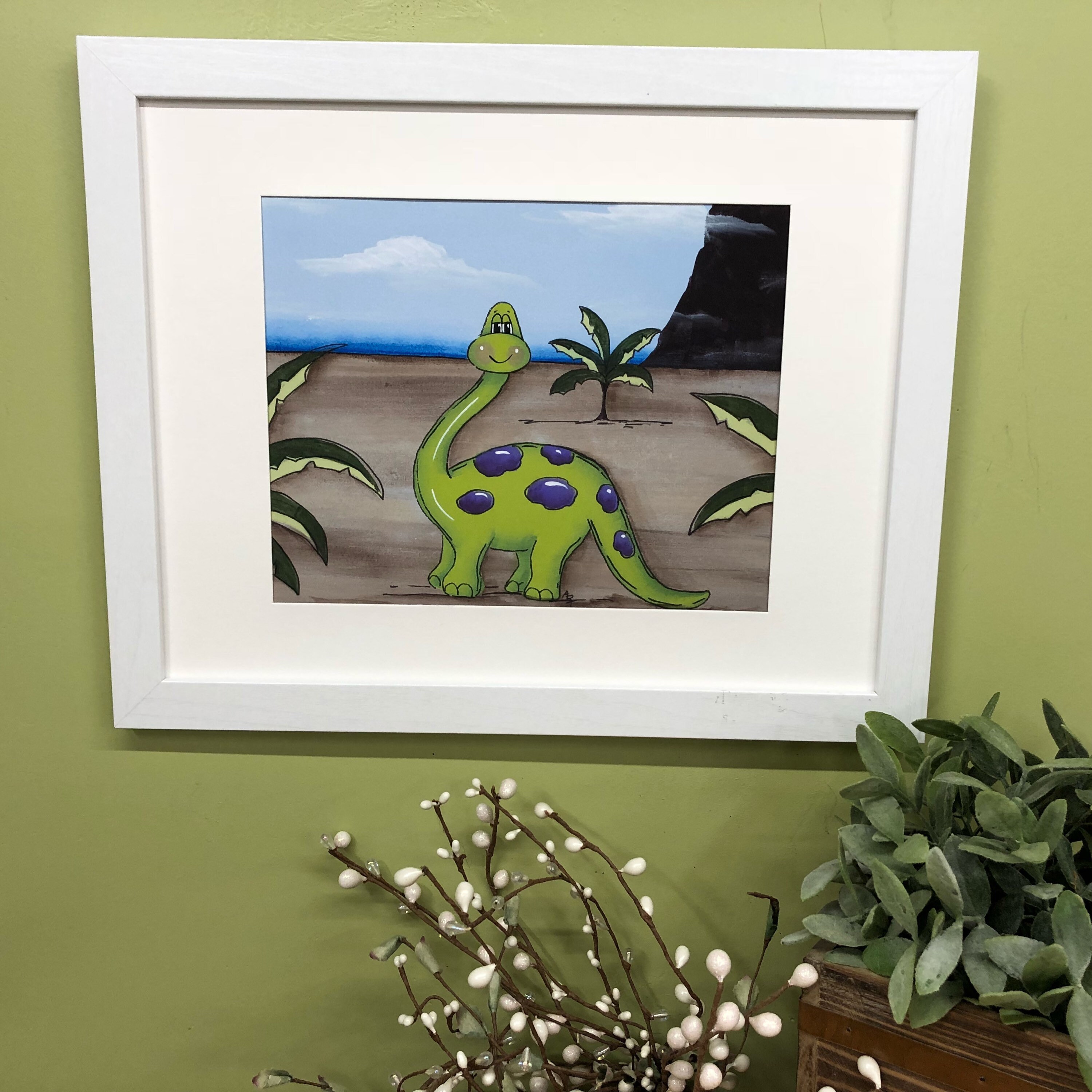 Brontosaurus Print, Dinosaur Art Work. Dinosaur Nursery, Dinosaur Wall ...