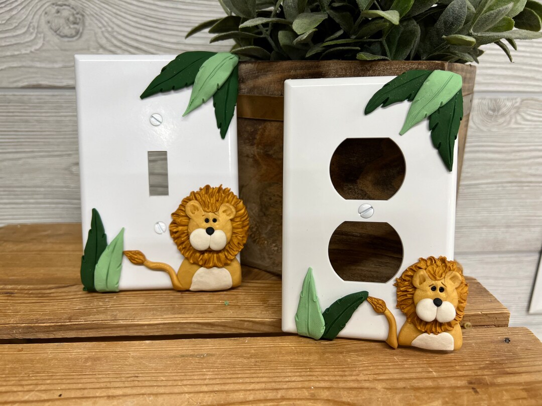 Lion Switch Plate Cover, Single Switch Plate, Jungle Decor, Lion - Etsy