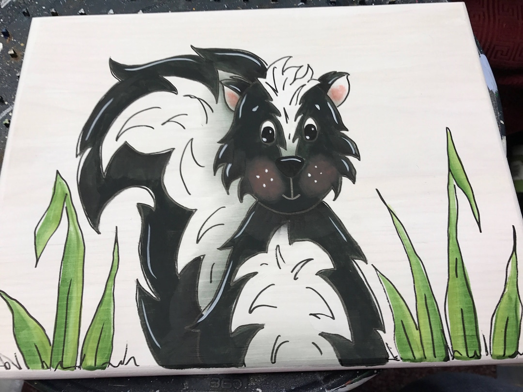 Stool, Skunk Stepping Stool, Skunk Bathroom Stool, Woodland Room, Skunk ...