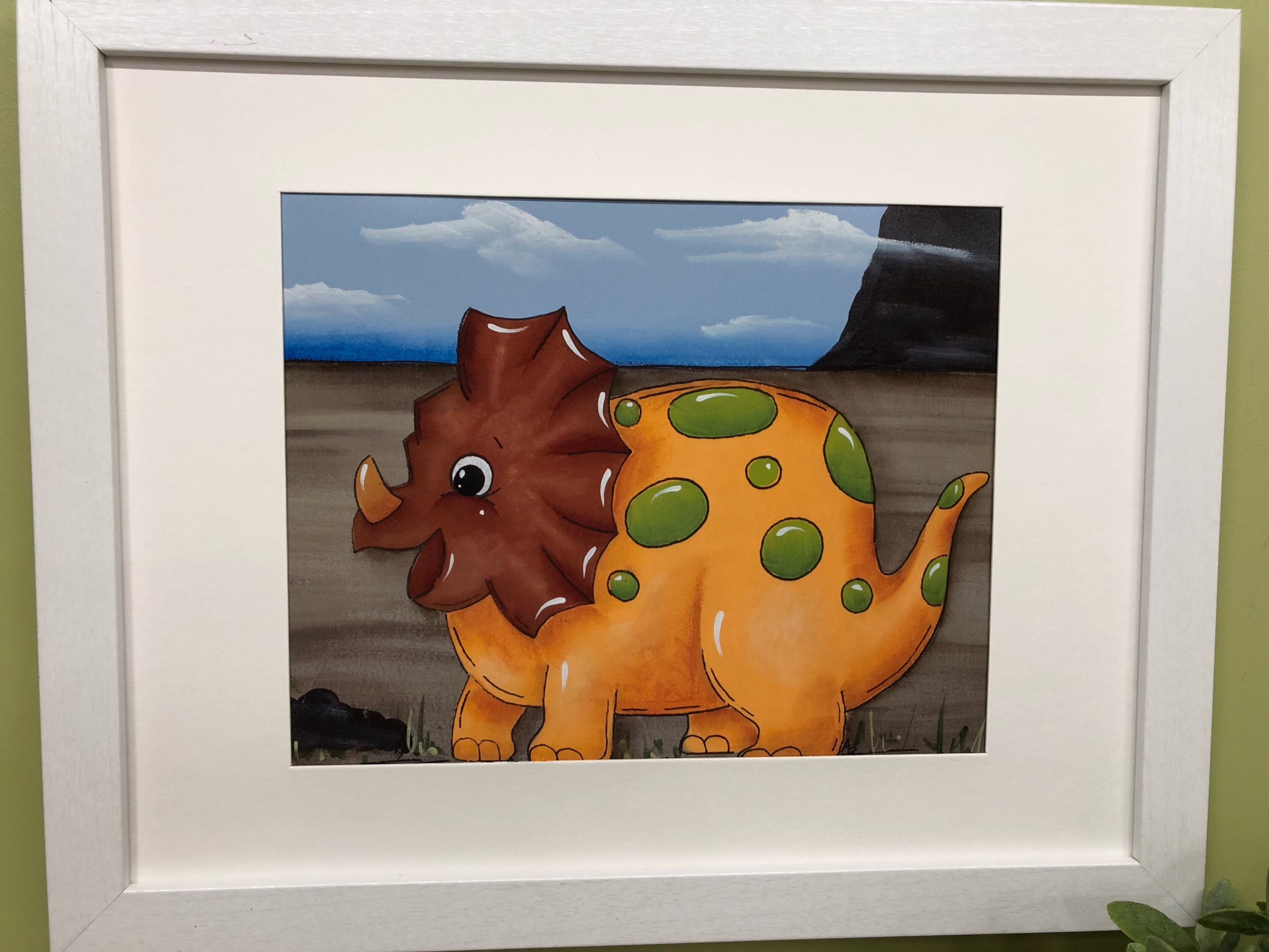 Triceratops Print, Dinosaur Art Work. Dinosaur Nursery, Dinosaur Wall ...