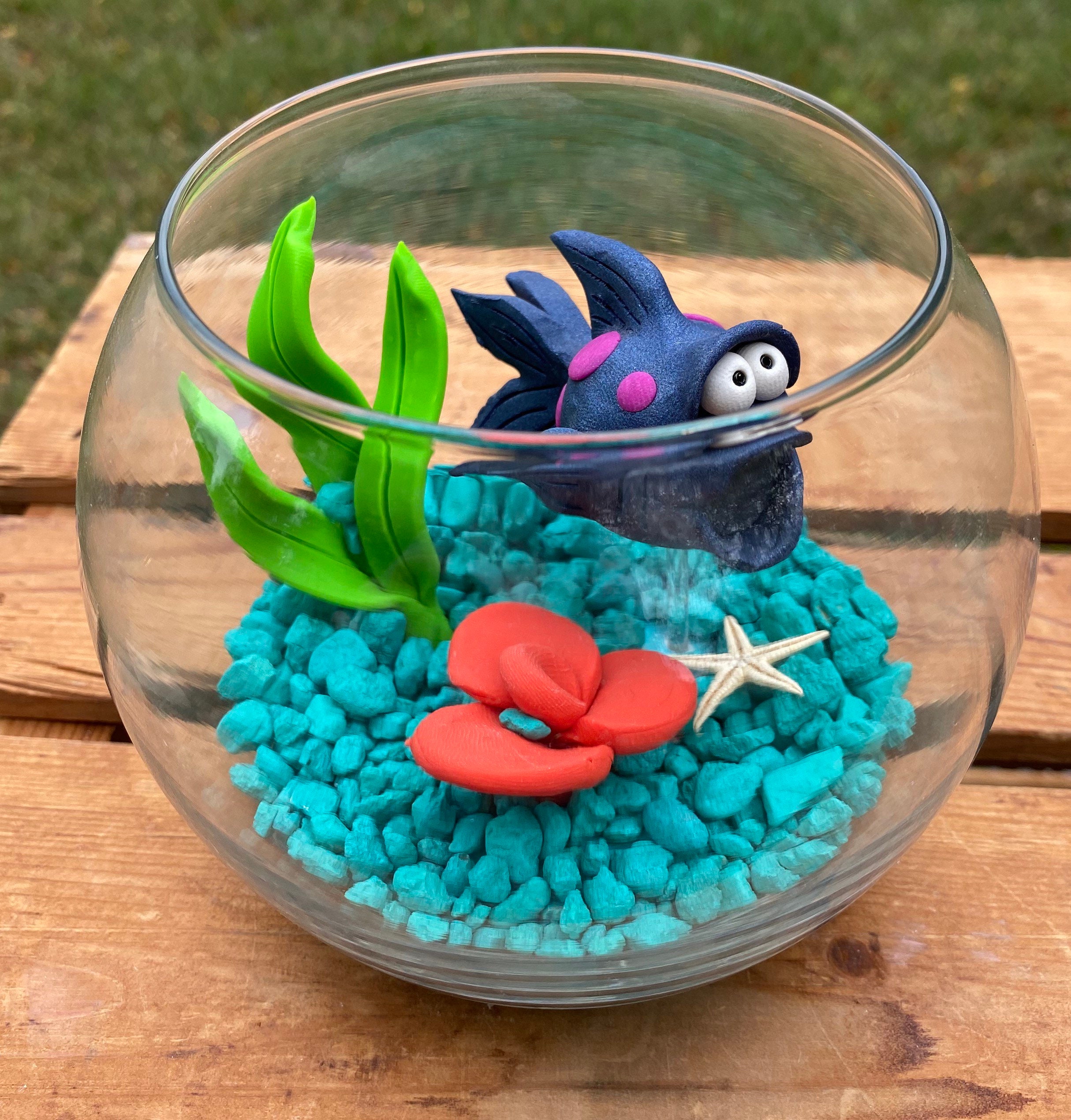 Fish Bowl Aquarium Small Fish Bowl Pet Fish Clay Fish | Etsy