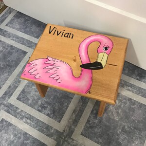 Step Stool, Girls Step Stool, Personalized Step Stool, Flamingo Stool ...