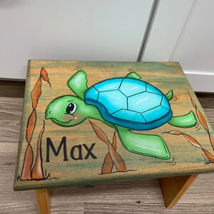 Sea Turtle Step Stool, Personalized Step Stool, Kids Stool, Turtle ...