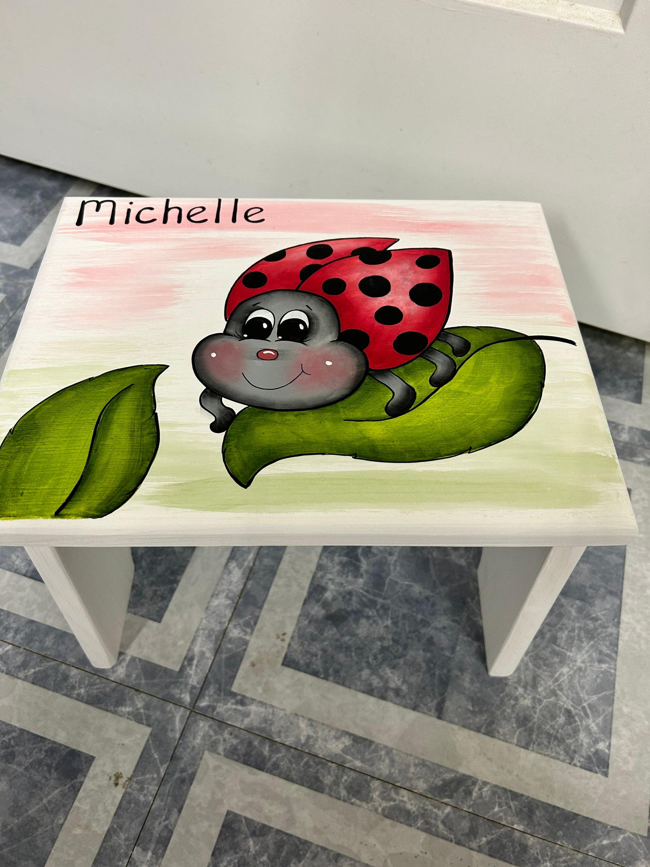 Step Stool, Girls Step Stool, Personalized Step Stool, Lady Bug Stool ...