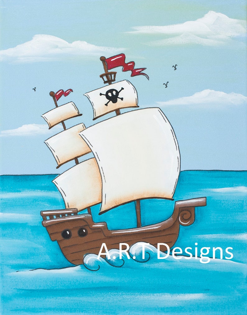 Pirate Ship Print Pirate Ship Wall Art Pirate Nursery - Etsy