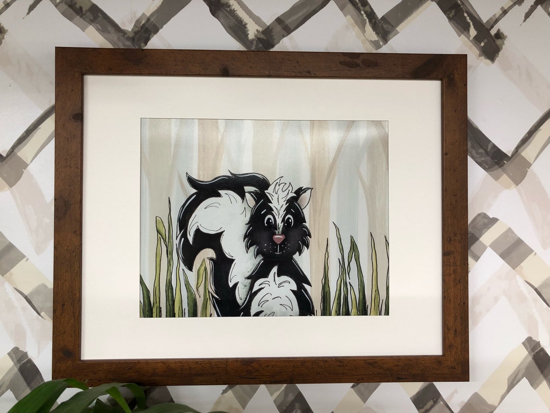 Woodland Nursery, Wall Decor, Skunk Nursery, Bathroom Decor, Skunks ...