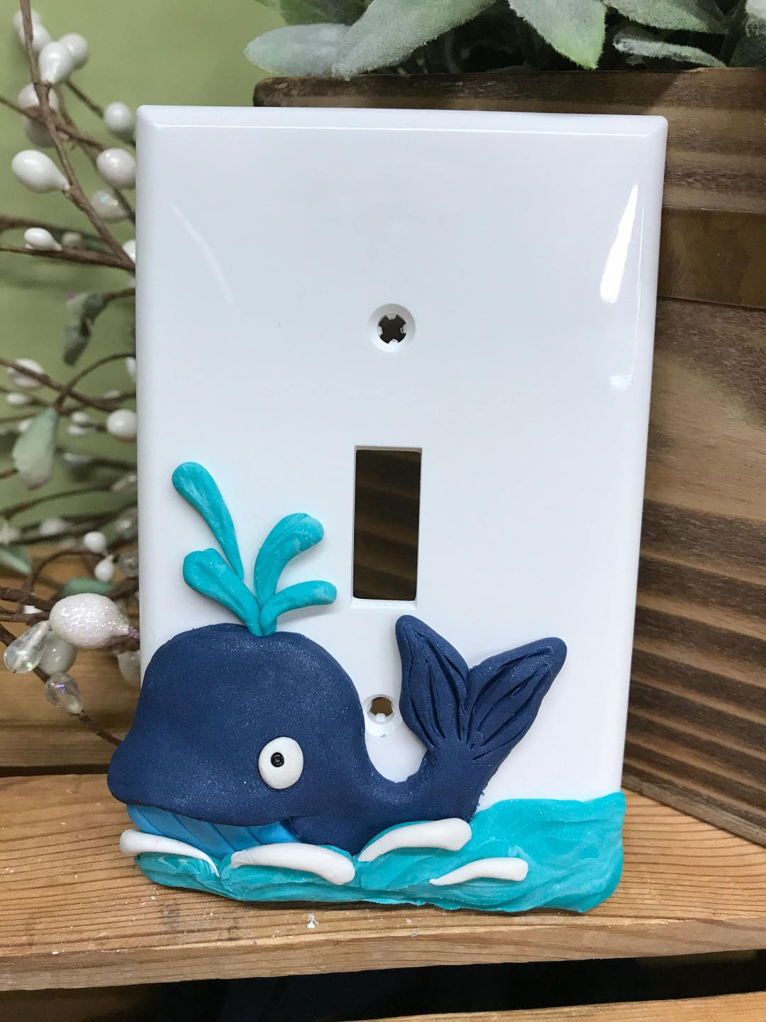 Whale Switch Plate Cover, Single Switch Plate, Whale Decor, Nautical ...