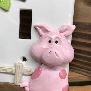Pig Switch Plate Cover, Single Switch Plate, Pig in Mud, Pig Decor - Etsy