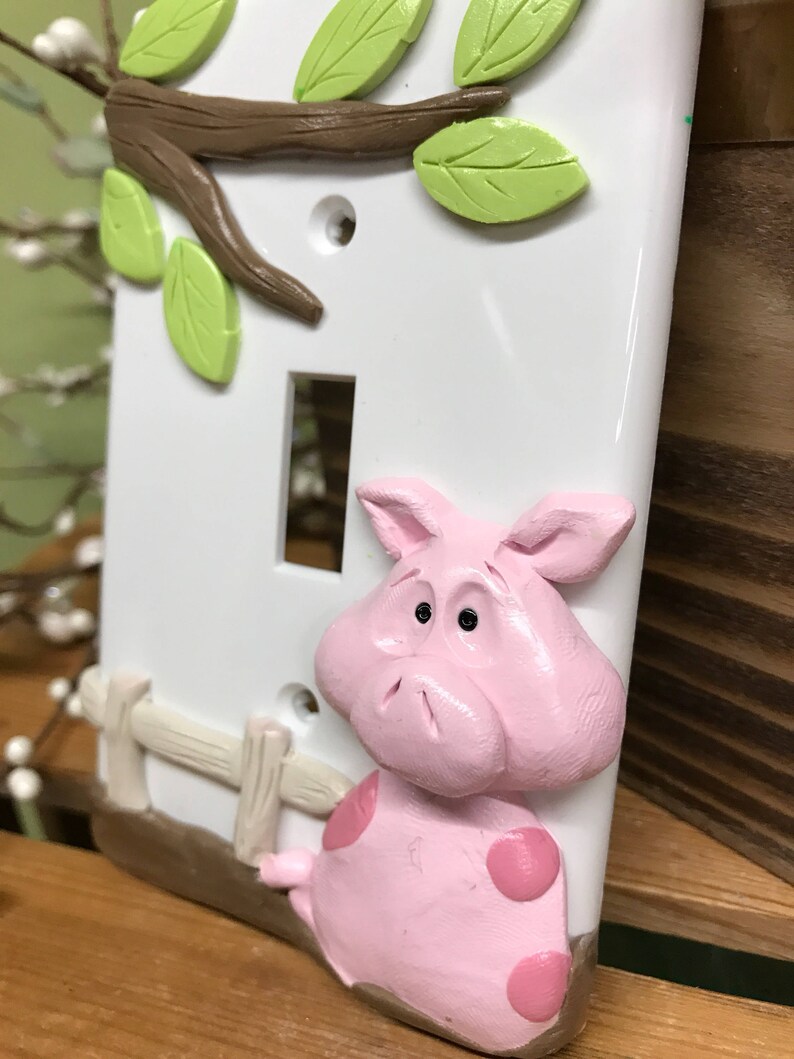 Pig Switch Plate Cover Single Switch Plate Pig in Mud Pig - Etsy