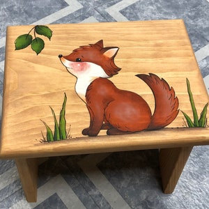 Kids Step Stool, Fox Step Stool, Wildlife Step Stool, Kids Foot Stool ...