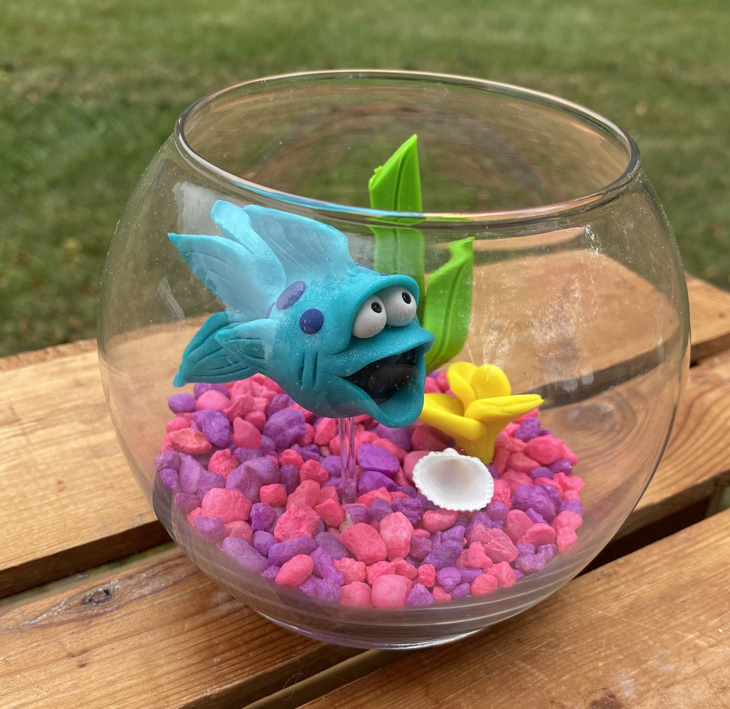 Fish Bowl Aquarium Small Fish Bowl Pet Fish Clay Fish | Etsy