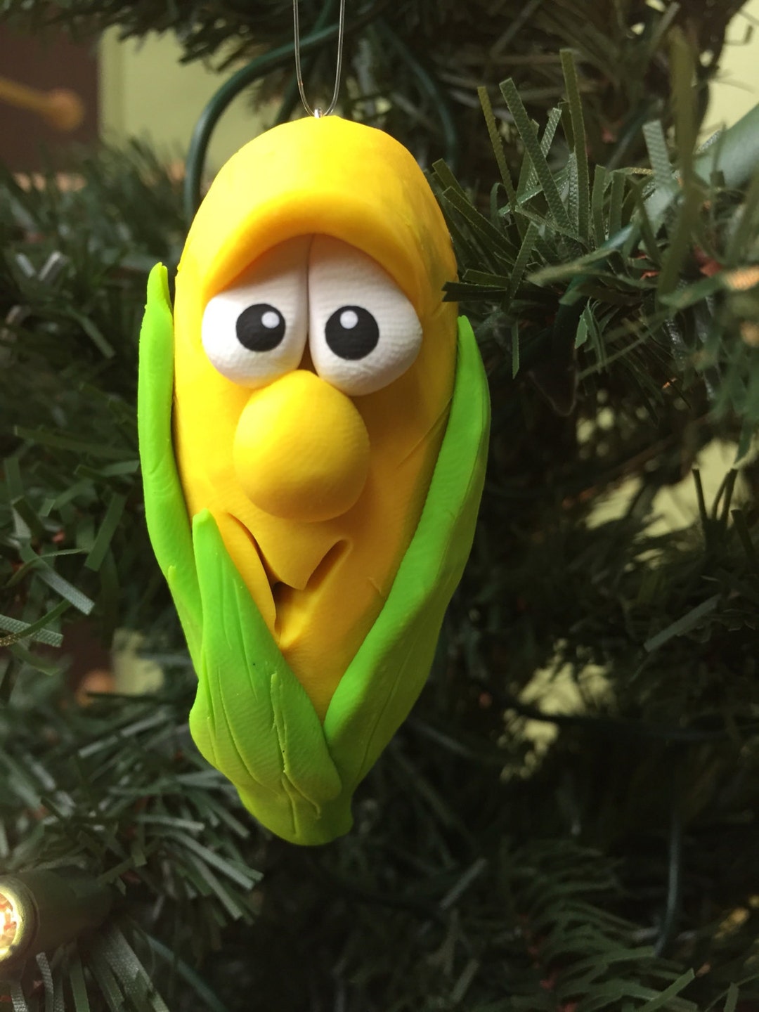 Handmade Corn Cob Christmas Ornament, Polymer Clay Decoration, Holiday ...