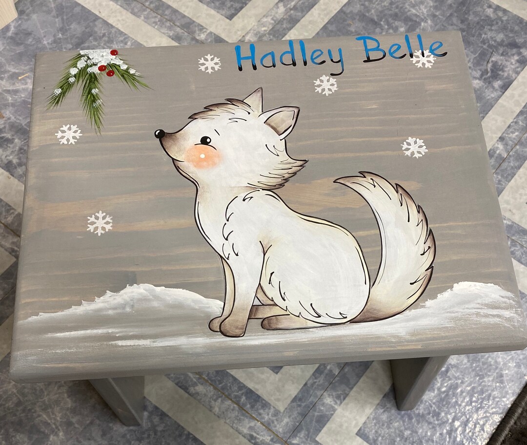 Kids Step Stool, Snow Fox Step Stool, Wildlife Step Stool, Kids Foot ...