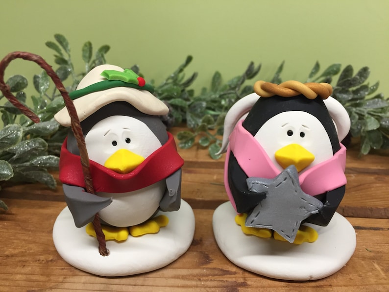 Handmade Penguin Nativity Scene Set, Religious Christmas Decoration - Etsy
