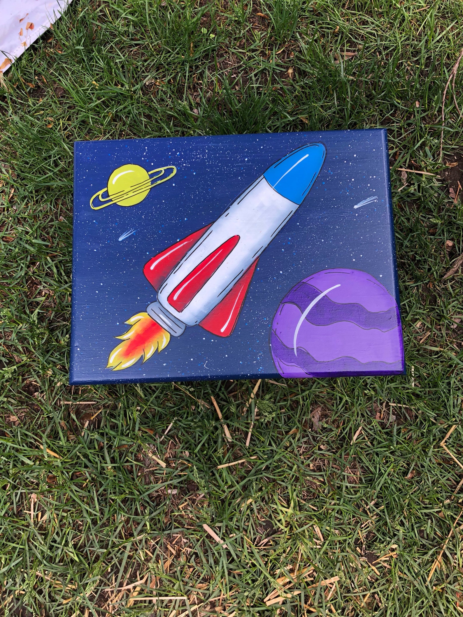 Boy's Step Stool Rocket Stool Spaceship Personalized | Etsy