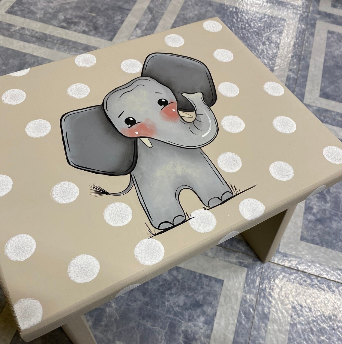Kids Step Stool Elephant Step Stool Wildlife Step Stool - Etsy