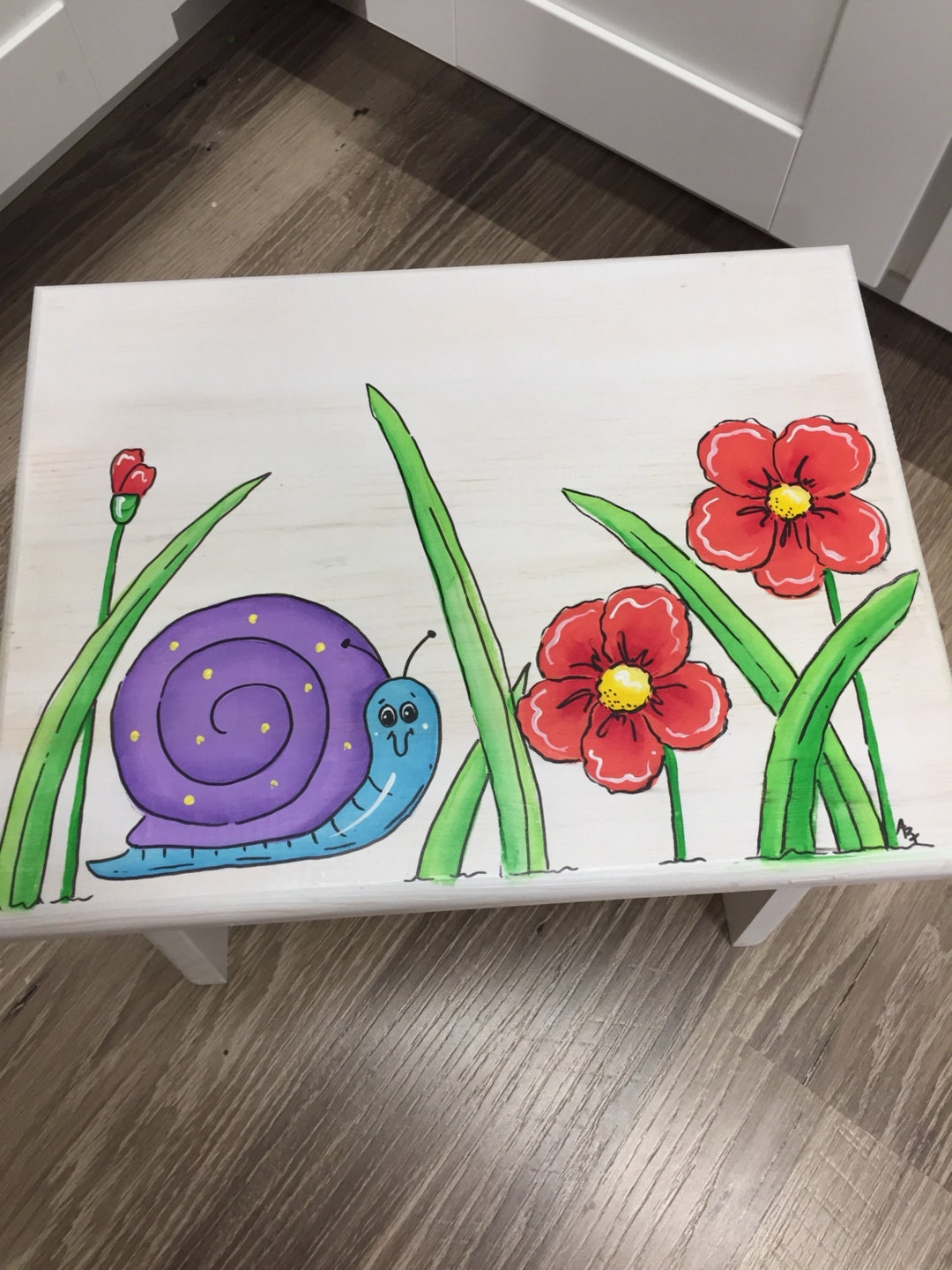 Step Stool, Kids Stool, Flower Foot Stool, Snail Step Stool, Bathroom ...