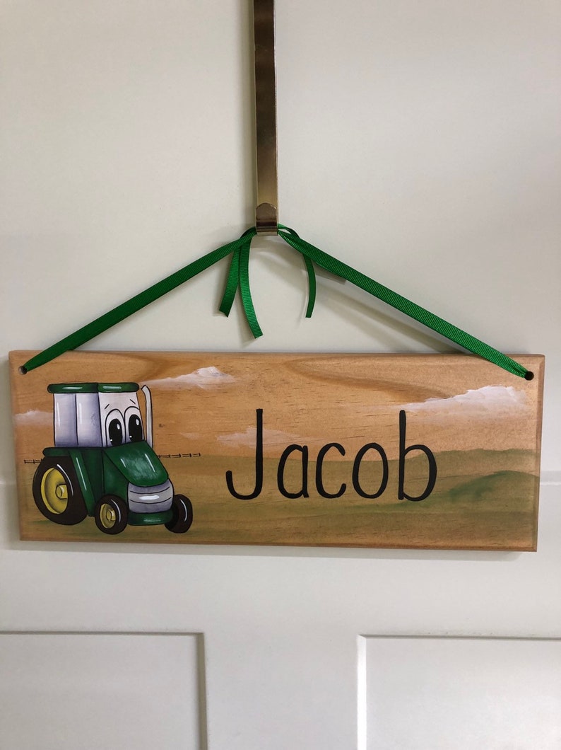 Tractor Name Sign, Personalized Name Board, Kids Name Plaque, Custom ...