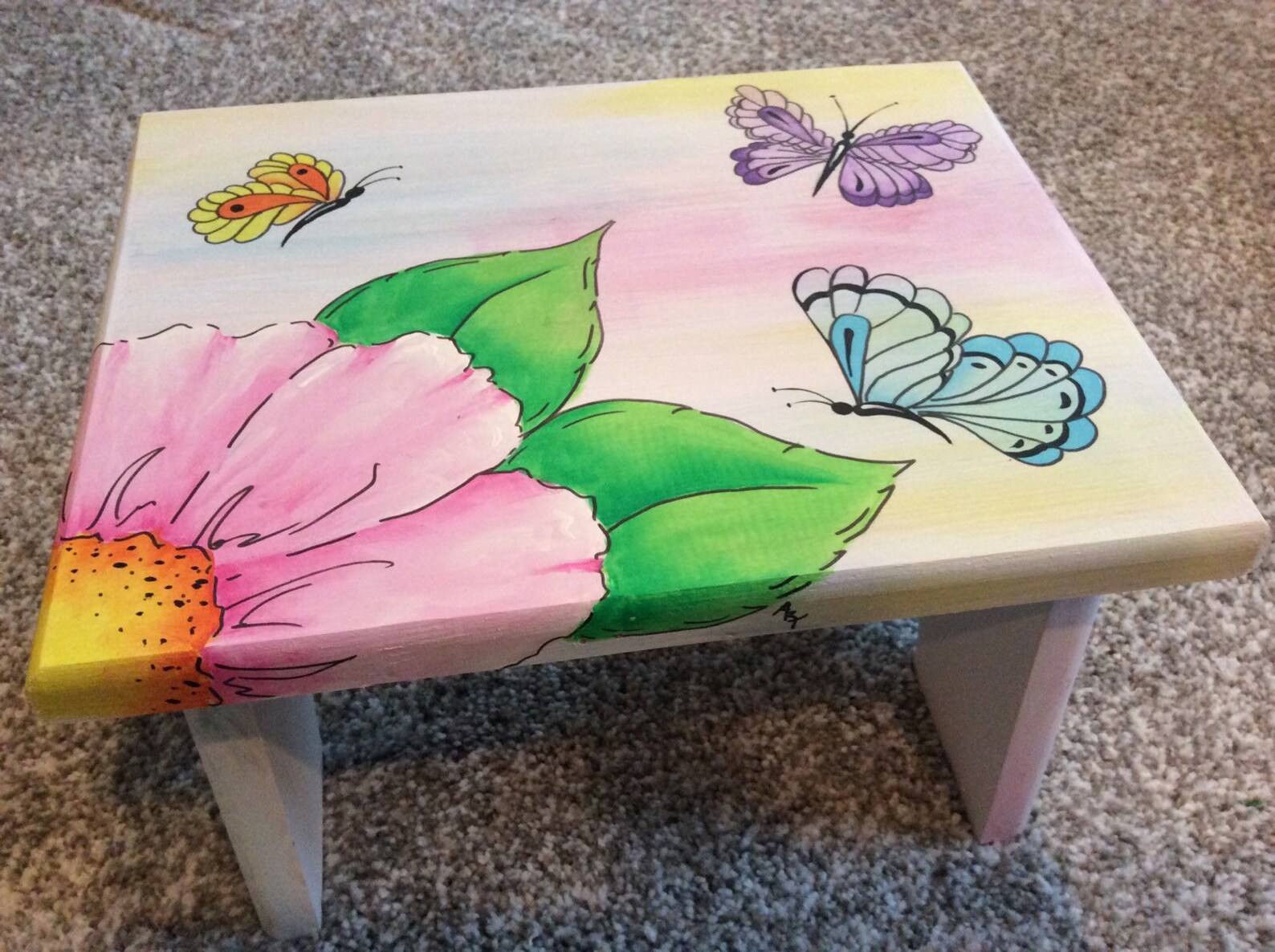 Butterfly Stool Girls Step Stool Butterfly Personalized | Etsy