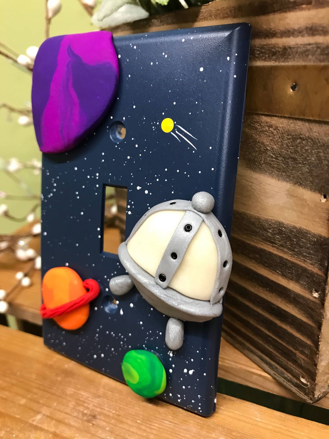 Alien Switch Plate Cover Single Switch Plate Outer Space | Etsy