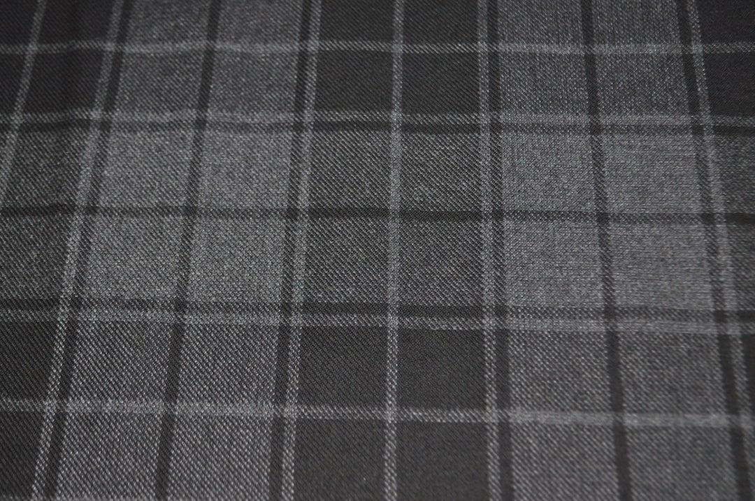 Grey Highlander Tartan Fabric. Soft Poly Viscose. Machine Washable ...