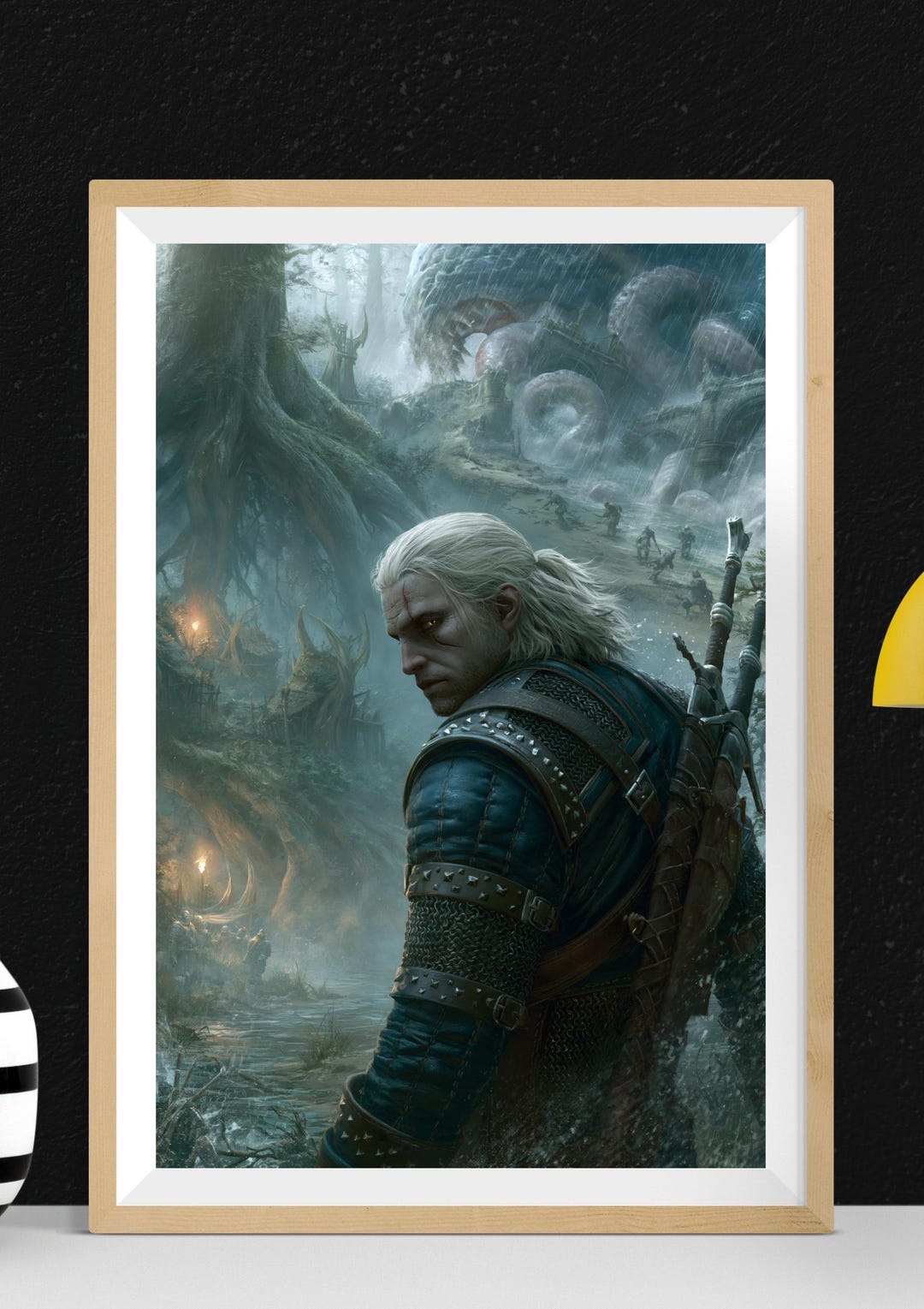 The Witcher 3 Wild Hunt Gaming Poster Wall Art Geralt of Rivia Kayran ...