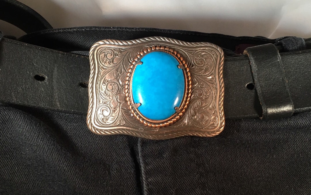 Bright Blue Belt Buckle - Etsy