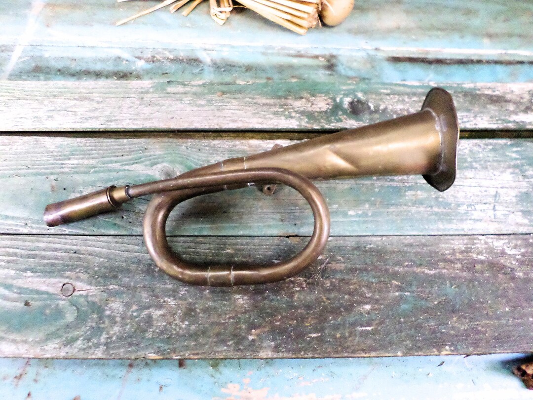 French Antique Brass Hunting Horn T622 - Etsy