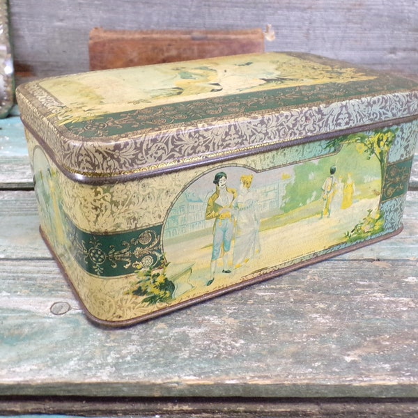 Antique French Tin Box - Etsy