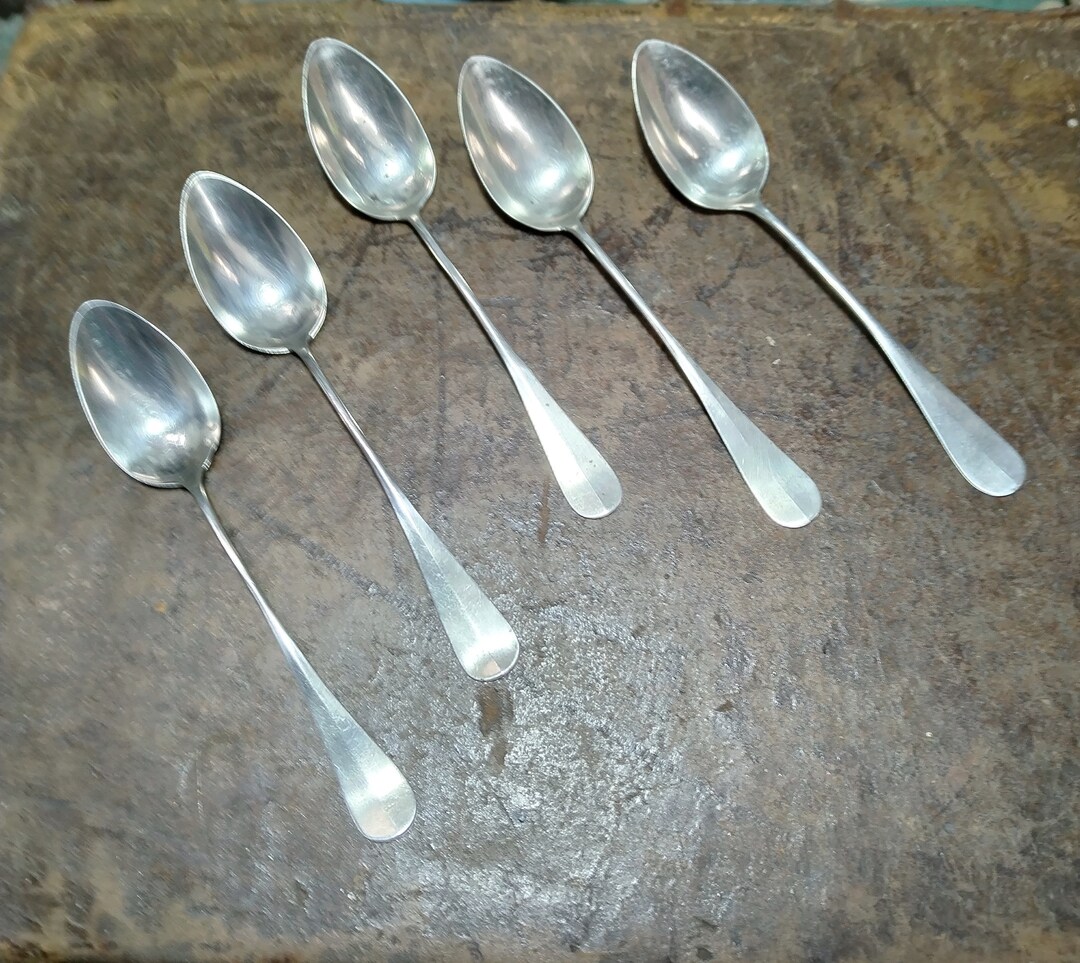 Set of 5 French Antique Sterling Silver Moka / Demitasse Spoons x320 - Etsy