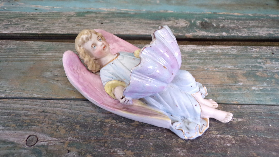 French Antique Hand Painted Porcelain Bisque Putty Holy Water - Etsy