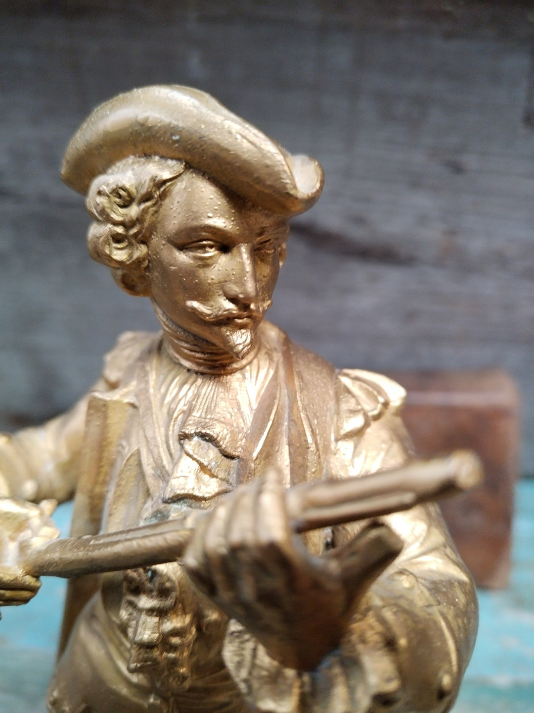 French Antique Gilt Spelter Statue nobleman Hunter 1800s X46 - Etsy