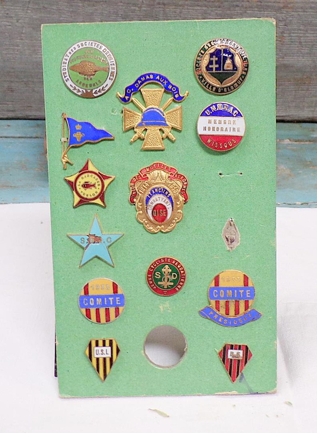 French Antique Pins Badges Insignias Medals From the Stock of a Store ...