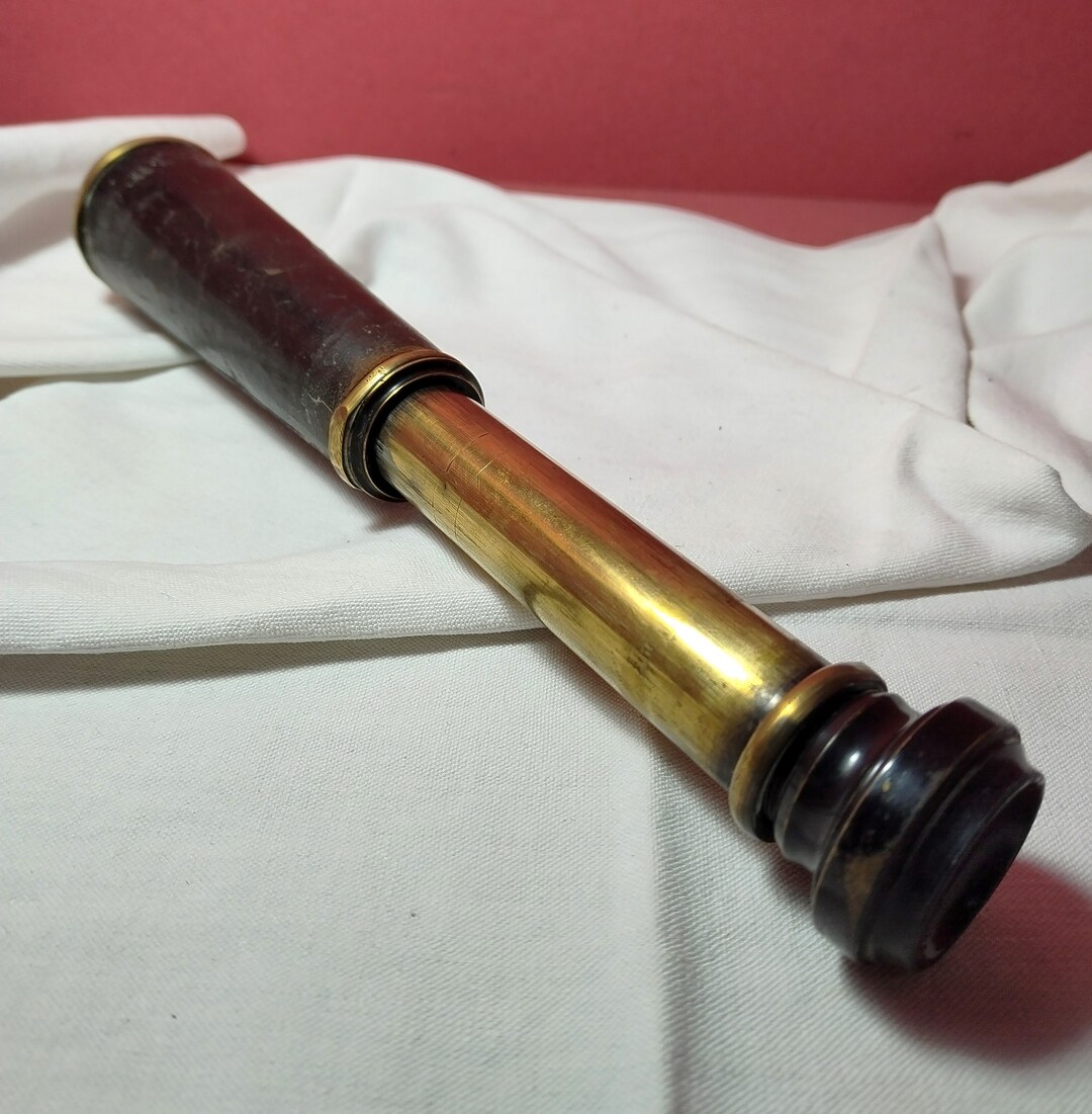 French Antique Leather Brass Navy Monocular Telescope 1800s x17 - Etsy