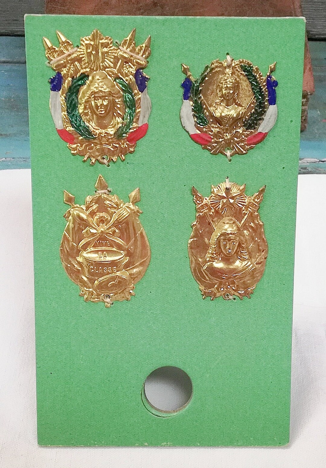 French Antique Pins Badges Insignias Medals From the Stock of a Store ...