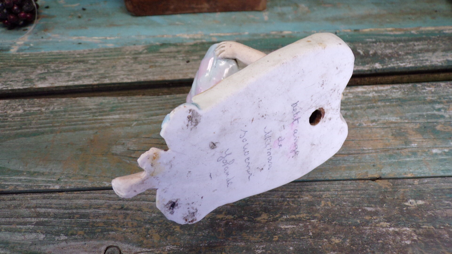 French Antique Hand Painted Porcelain Bisque Putty Holy Water - Etsy