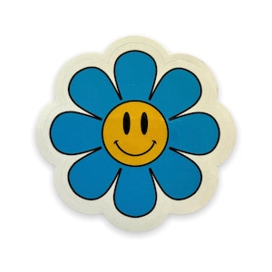 DISCONTINUED in Stock Blue Flower Power Vinyl Sticker - Etsy
