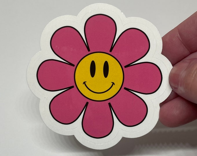 DISCONTINUED -in Stock- Pink Flower Power Vinyl Sticker - Etsy