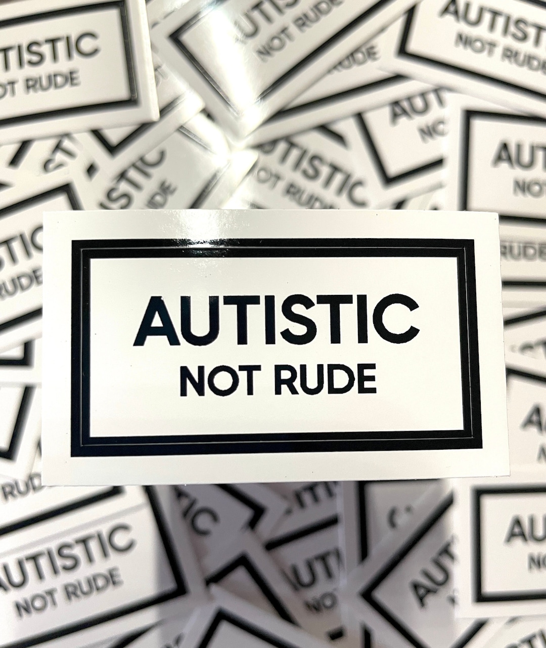 Set of Two Autistic NOT RUDE Sticker 2"x1" Small Size, Autistic Vinyl ...
