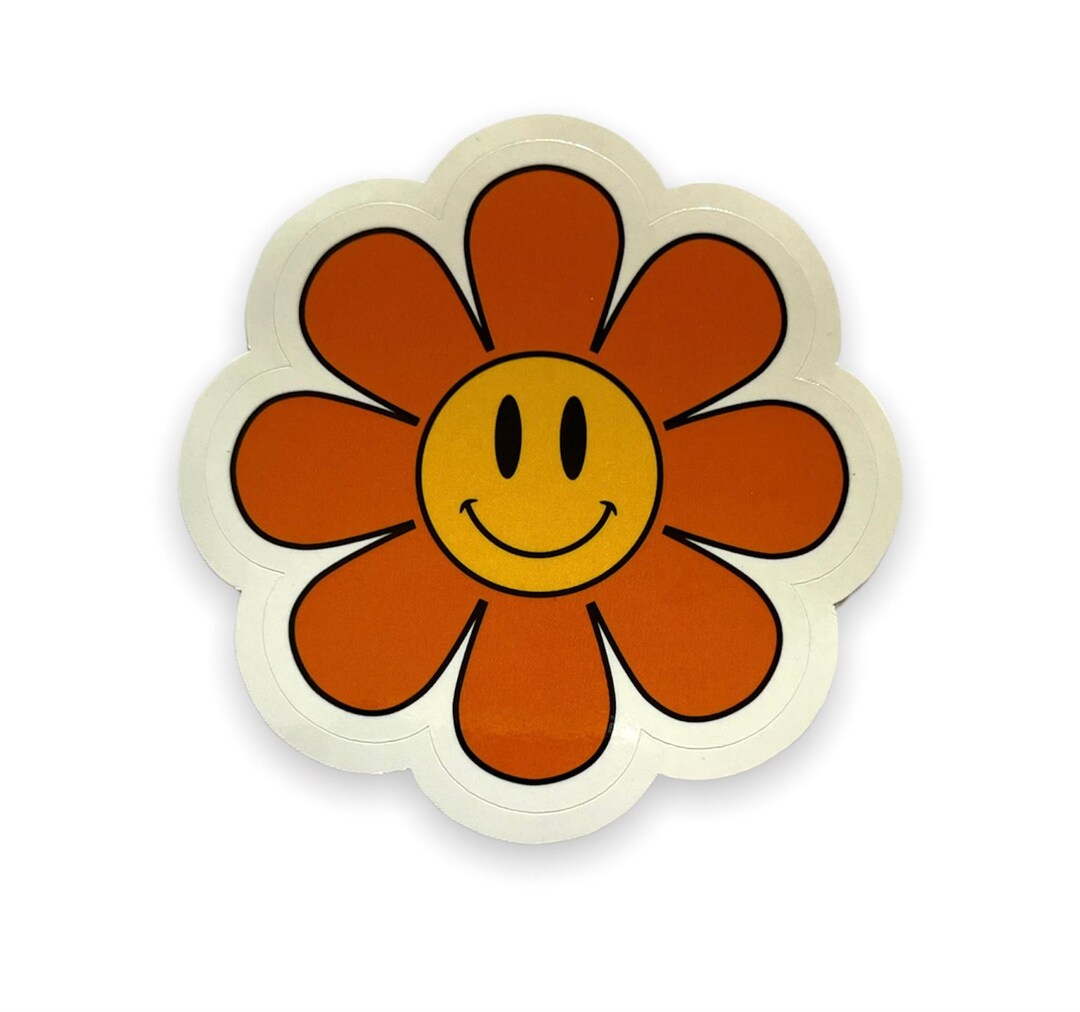 DISCONTINUED -in Stock- Orange Flower Power Vinyl Sticker - Etsy