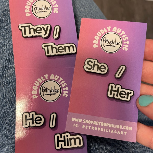 Pronoun Pin - Etsy