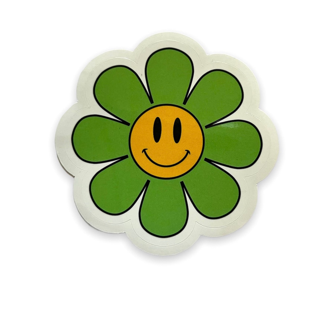 DISCONTINUED in Stock Green Flower Power Vinyl Sticker - Etsy