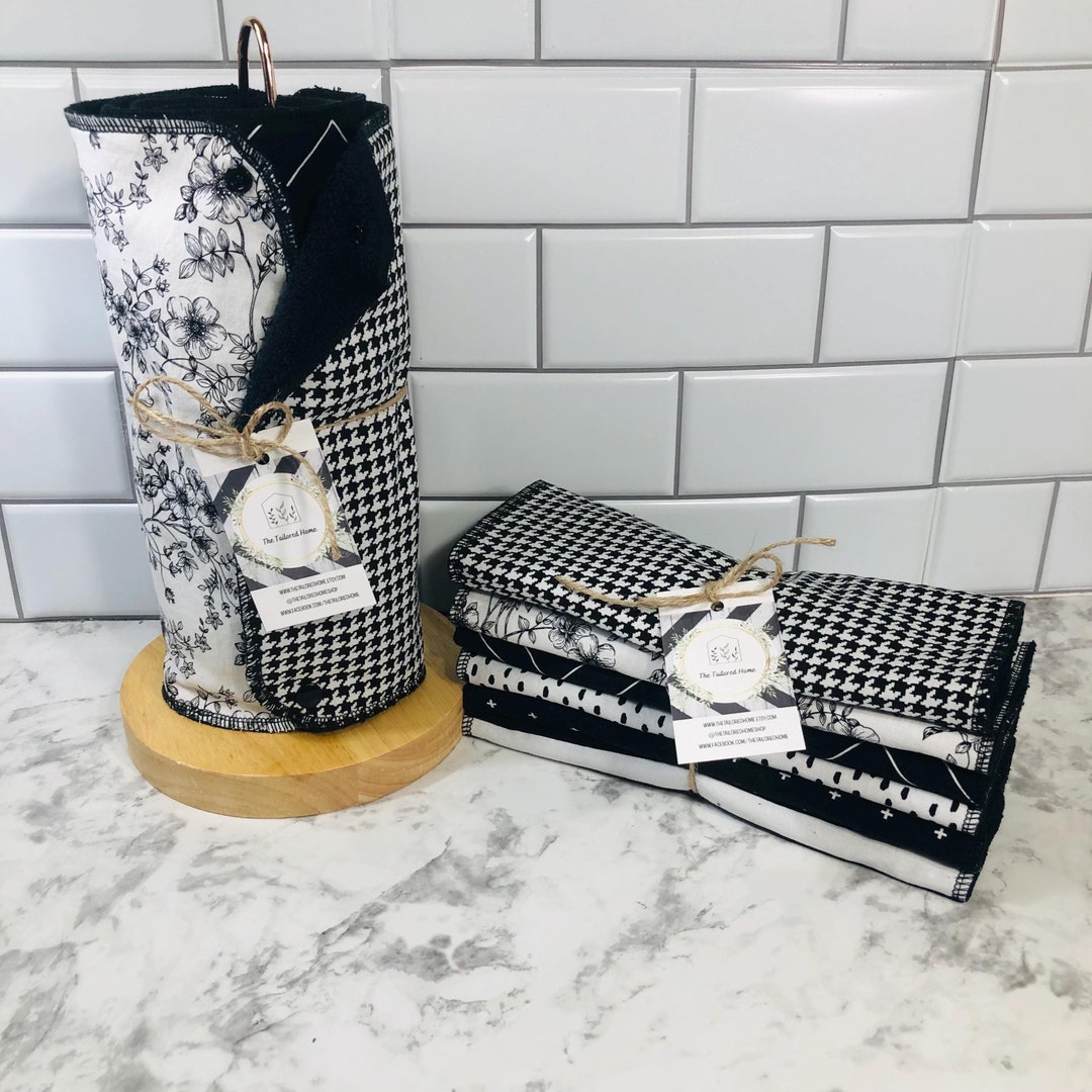 Un Reusable Paper Less Towels - BLACK WHITE //reusable Paper Towels ...